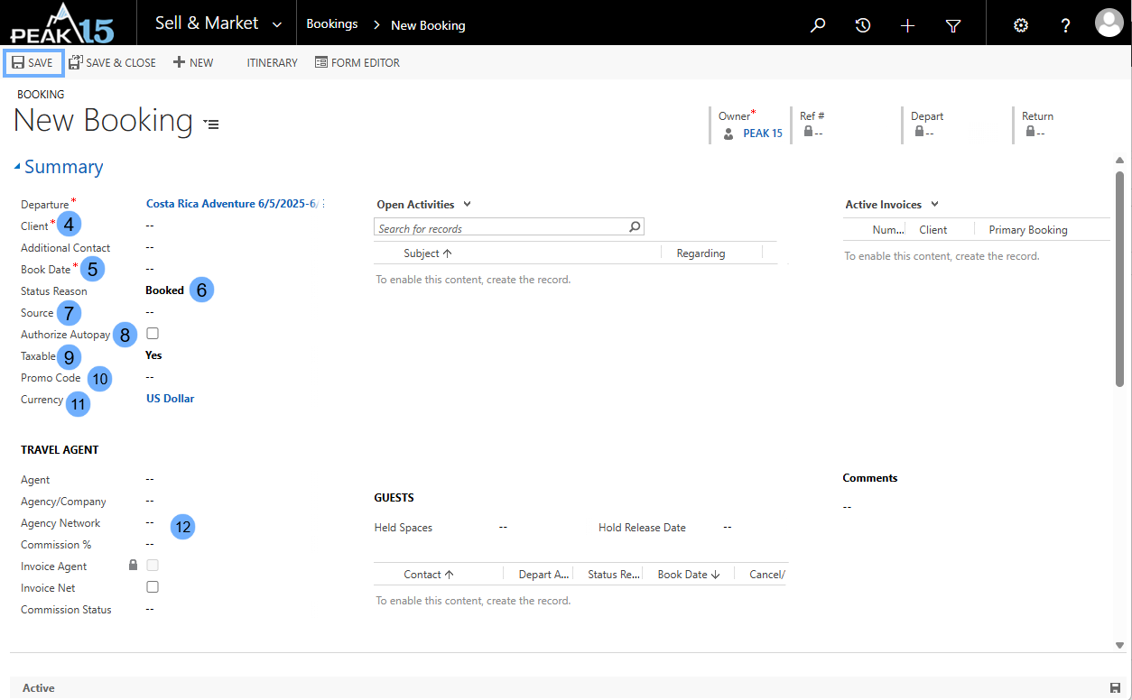 Create a Booking