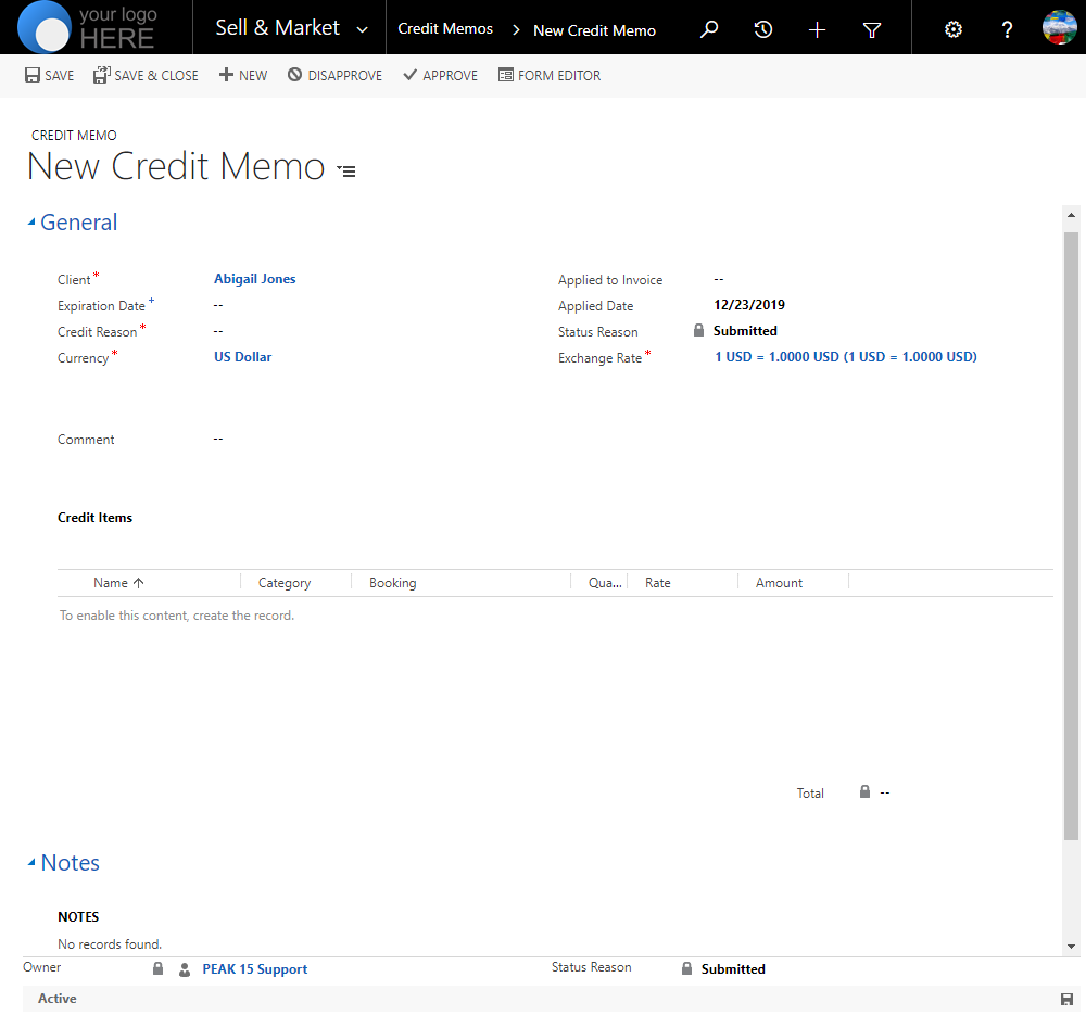 Credit Memos